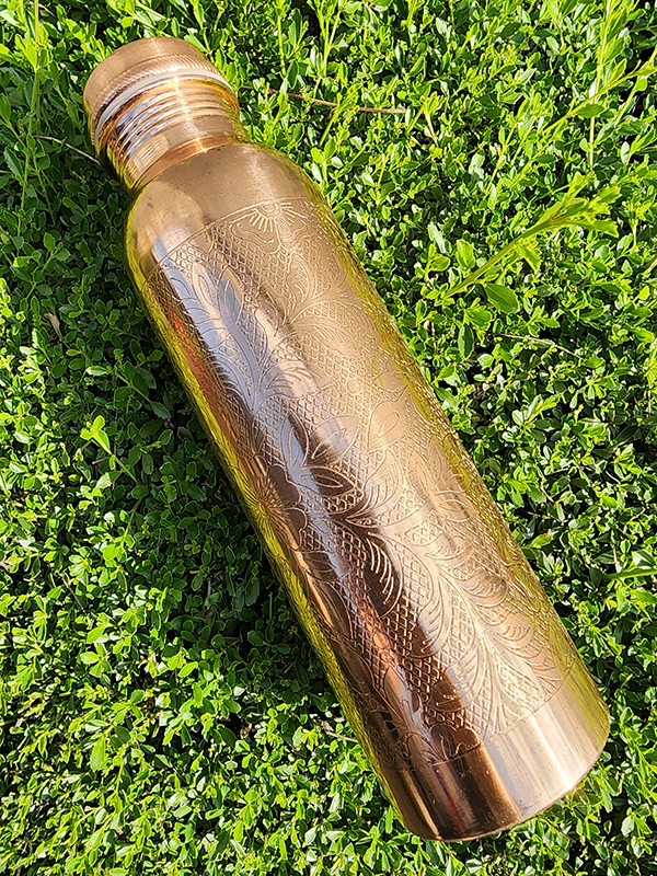 Buy Just Copper Mirror Finish Embossed Copper Bottle Online | Faithful ...