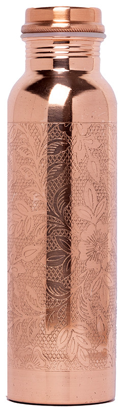 Buy Just Copper Mirror Finish Embossed Copper Bottle Online | Faithful ...