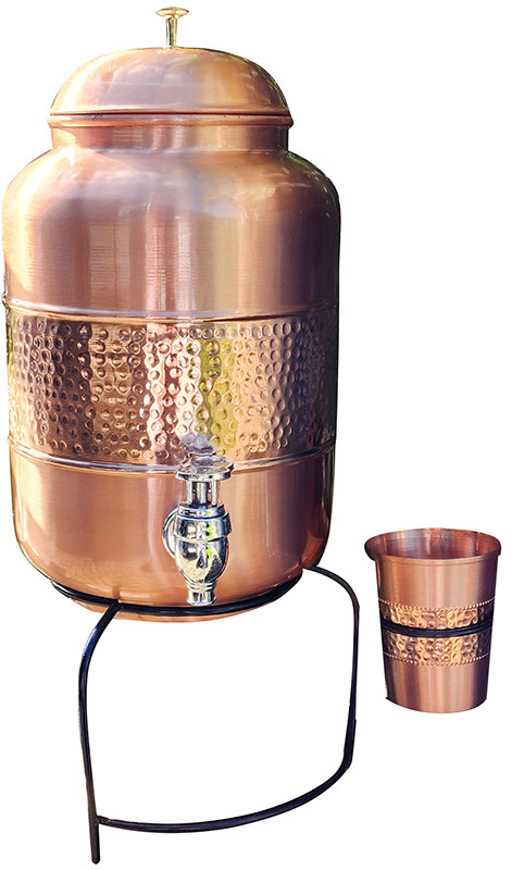 Buy Just Copper Two-Tone Copper Water Dispenser with Cup & Stand Online ...