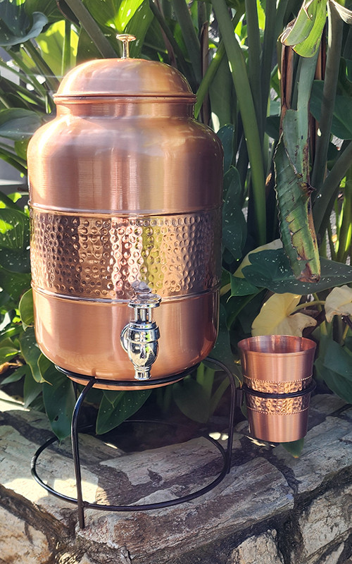 Buy Just Copper Two-Tone Copper Water Dispenser with Cup & Stand Online ...