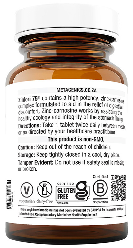 Buy Metagenics Zinlori - Zinc Carnoside Complex - Gut Discomfort Online ...