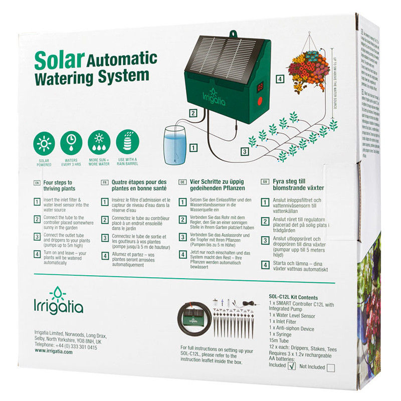 Buy Irrigatia Solar Powered Irrigation - 12L Online | Faithful to Nature