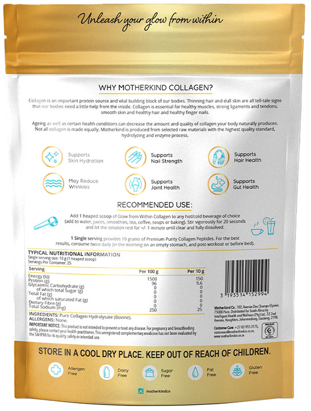 Buy Motherkind Glow From Within Collagen 500g Online | Faithful to Nature