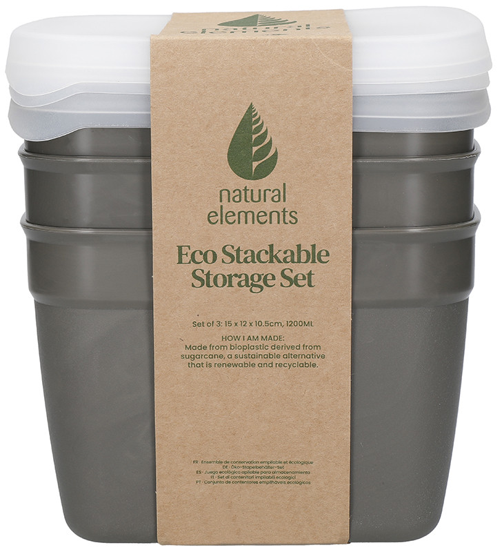 Buy Natural Elements Eco Stackable Storage Set. Large 1.2L Online ...
