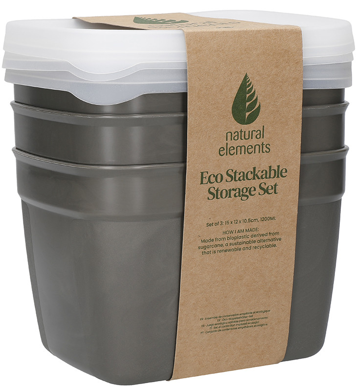 Buy Natural Elements Eco Stackable Storage Set. Large 1.2L Online ...
