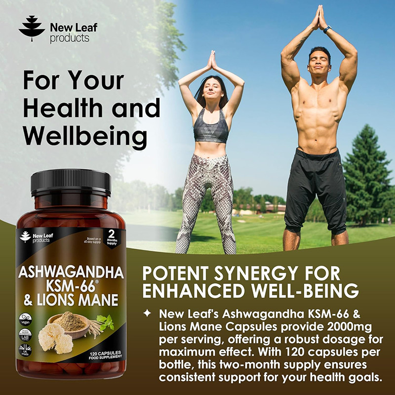Buy New Leaf Ashwagandha & Lions Mane Capsules Online | Faithful to Nature
