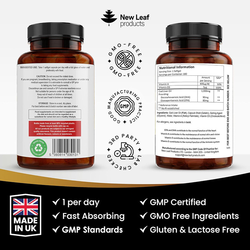 Buy New Leaf Cod Liver Oil Softgels Online | Faithful to Nature
