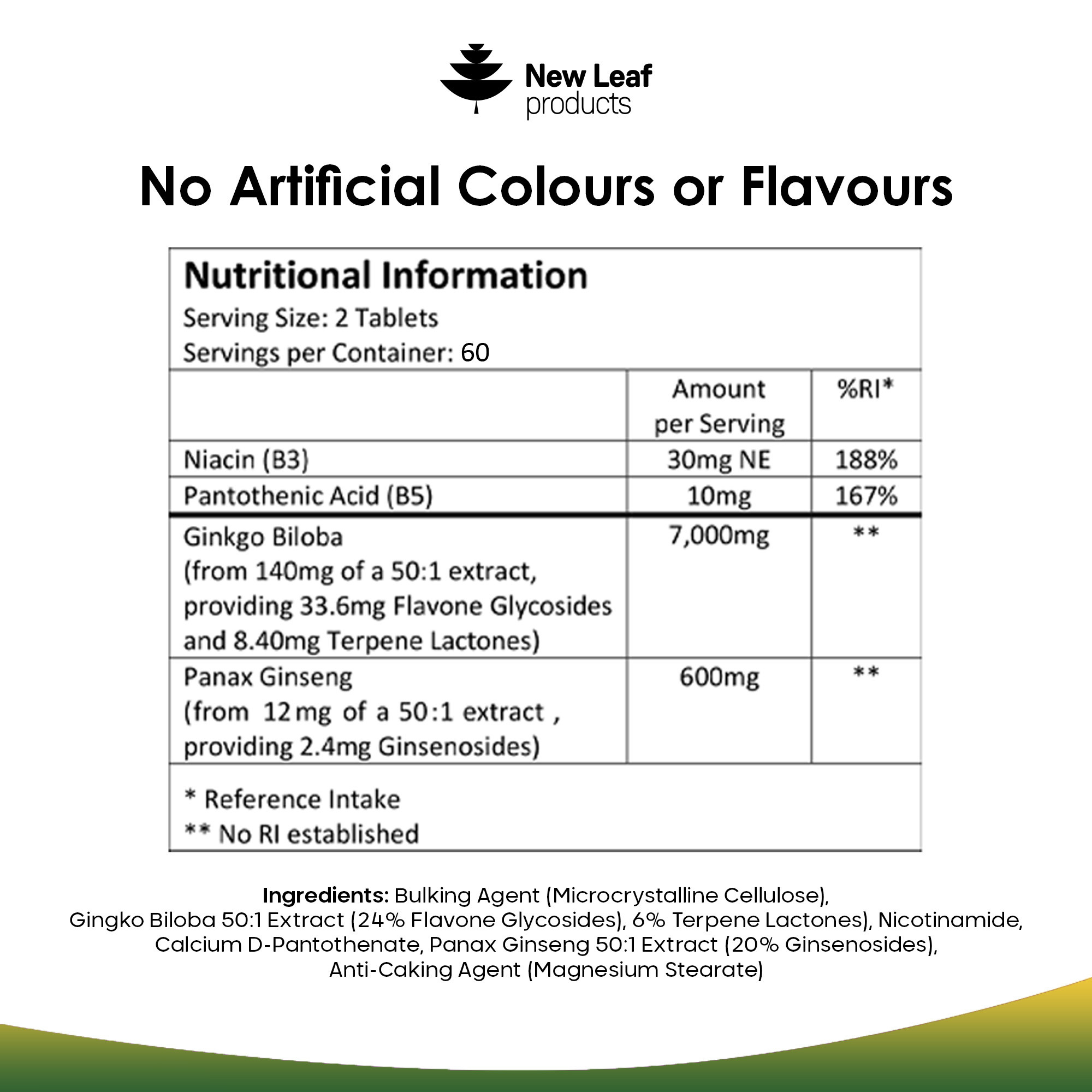 Buy New Leaf Gingko Biloba & Korean Ginseng (120 Tablets) Online ...