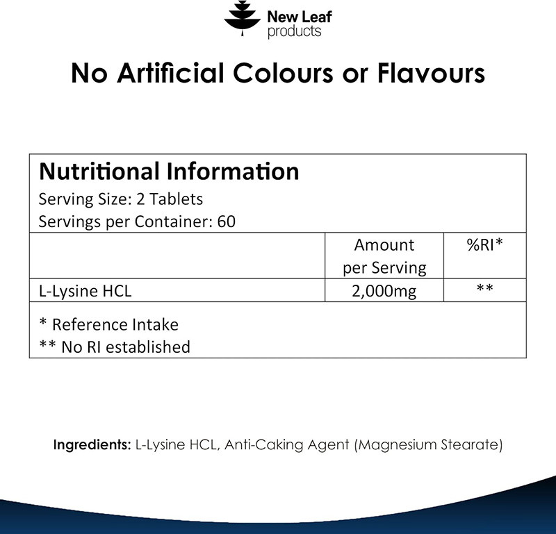 Buy New Leaf L-Lysine Tablets Online | Faithful to Nature