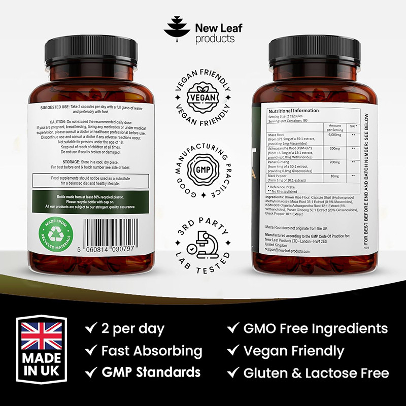 Buy New Leaf Maca Root Tablets With Ashwagandha Online | Faithful to Nature