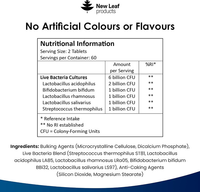 Buy New Leaf Probiotic Multi Strain tablets Online | Faithful to Nature