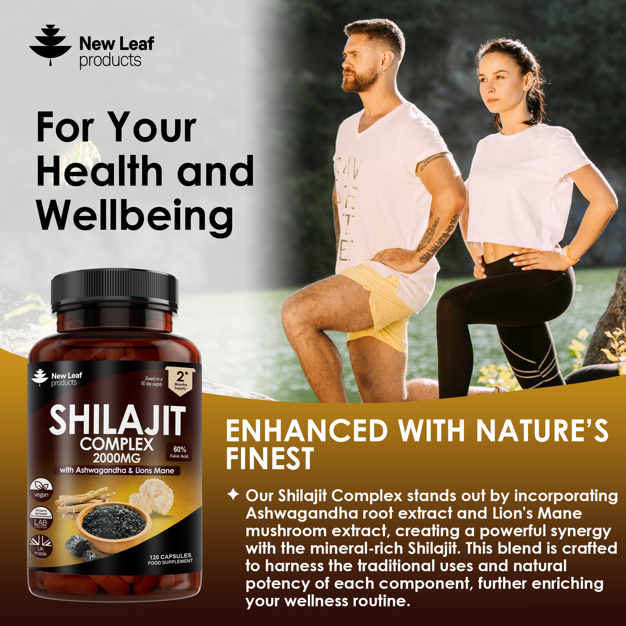 Buy New Leaf Shilajit Complex (with Ashwagandha & Lions Mane) Online ...