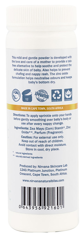 Buy Nirvana Natural Bliss Talc-free Baby Powder Online | Faithful to Nature
