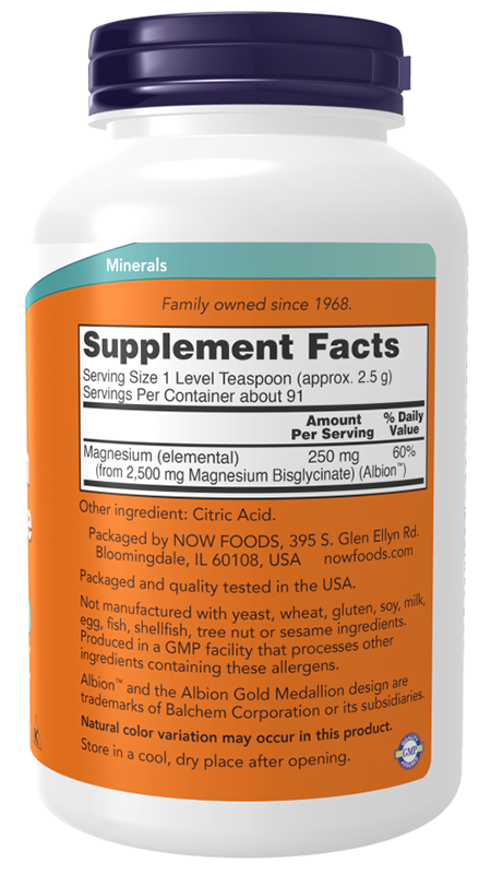 Buy Now Foods Magnesium Bisglycinate Powder Online | Faithful to Nature