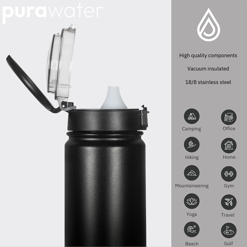 Buy Pura Water - Water Filtering Bottle - Max - Stainless Steel - 680ml ...
