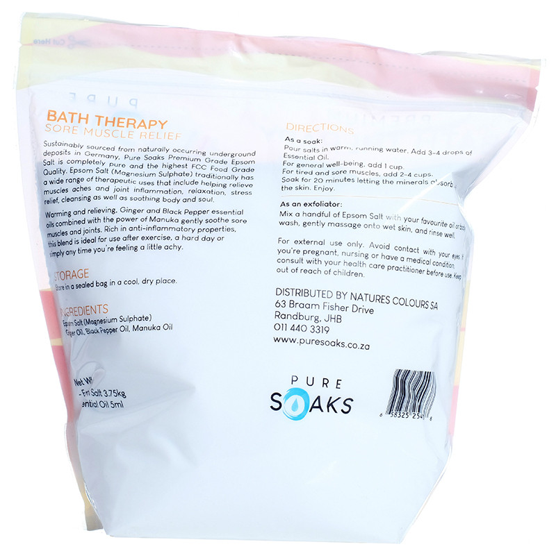 Buy Pure Soaks Bath Therapy Salts - Sore Muscle Relief 3.75kg Online ...