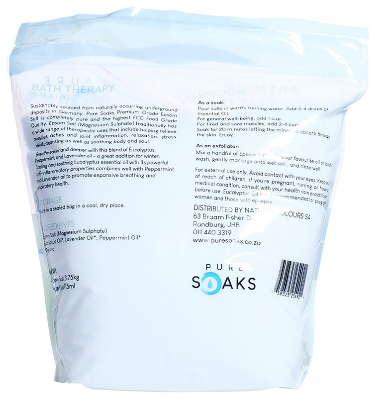 Buy Pure Soaks Bath Therapy Salts - Breathe 3.75kg Online | Faithful to ...