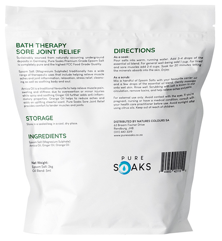 Buy Pure Soaks Bath Therapy Salts - Sore Joint Online | Faithful to Nature