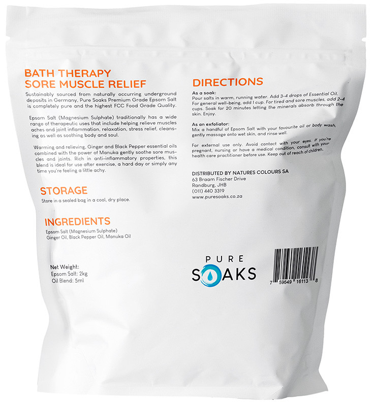 Buy Pure Soaks Bath Therapy Salts - Sore Muscle Relief 2kg Online ...