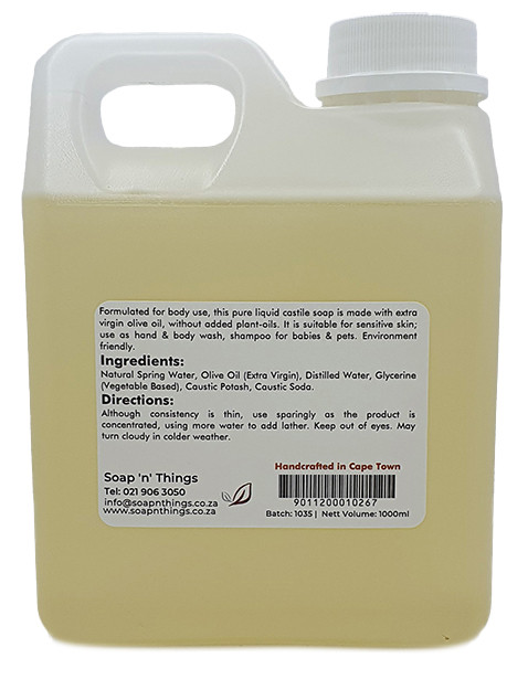 Buy Soap n Things Pure Liquid Castile Soap Fragrance Free - 1L Bulk ...