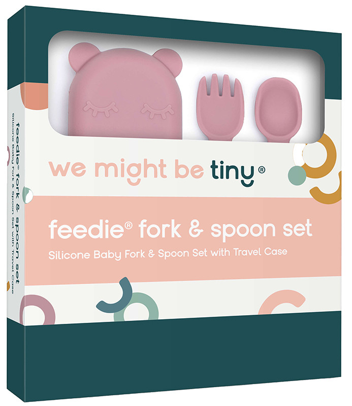 Buy We Might Be Tiny Baby Fork + Spoon Set with Travel Case - Dusty ...