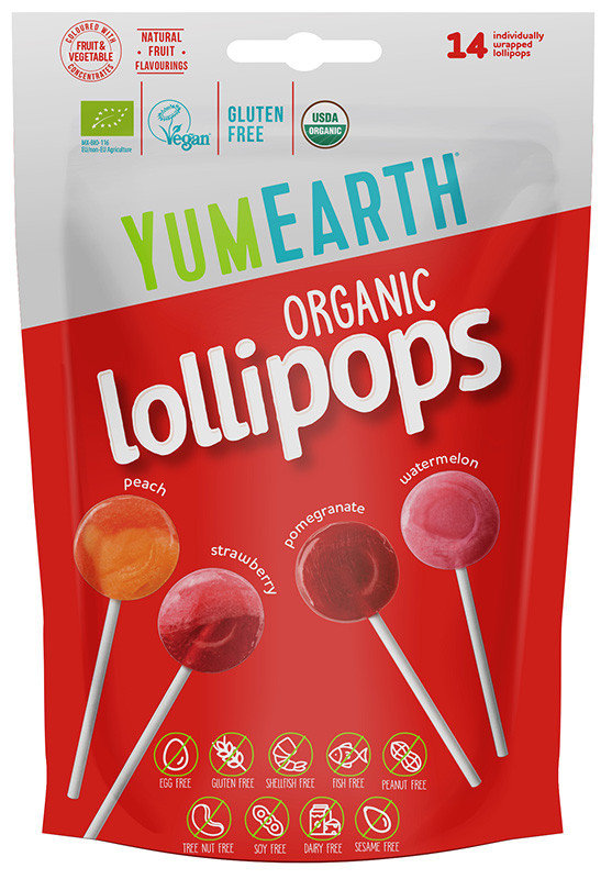 Buy Yum Earth Organic Fruit Pops 14 Lollipops (Pomegranate, Peach ...