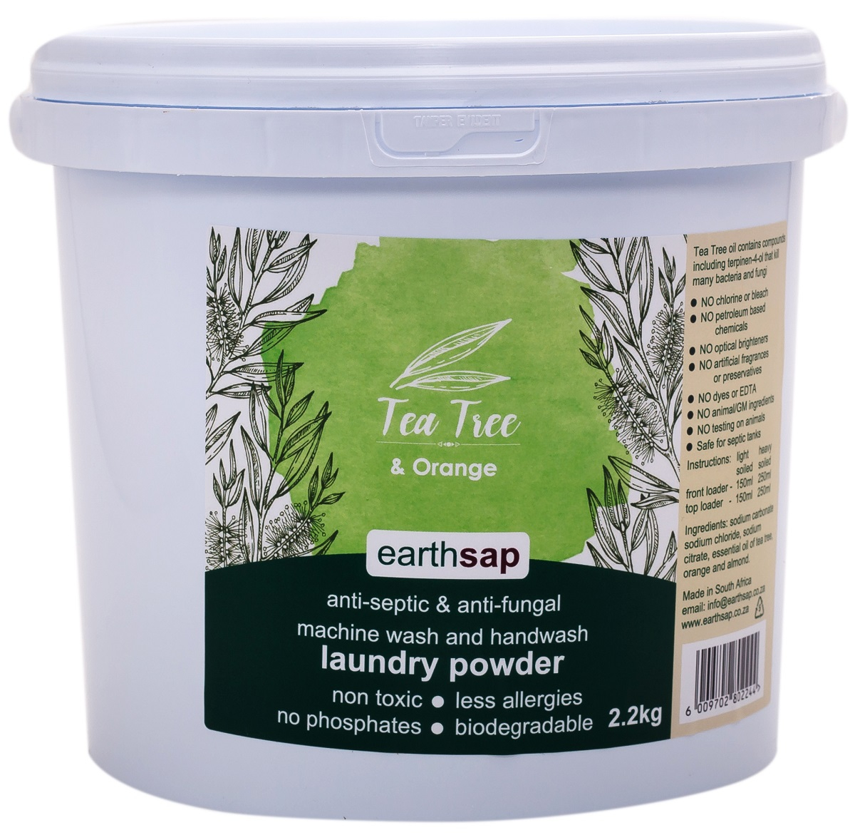 Buy Earthsap Laundry Powder - Tea Tree & Orange Online | Faithful to Nature