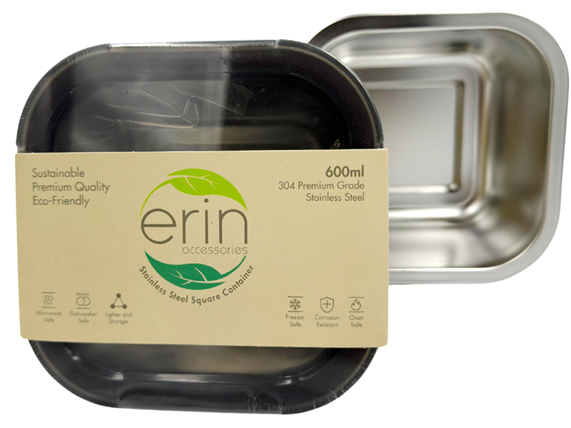 Buy Erin Stainless Steel Square Food Container Online | Faithful to Nature