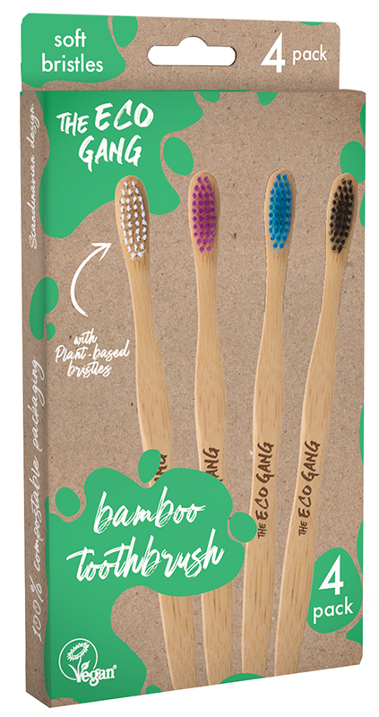 Buy The Eco Gang Adult Bamboo Toothbrushes - 4 Pack Online | Faithful ...